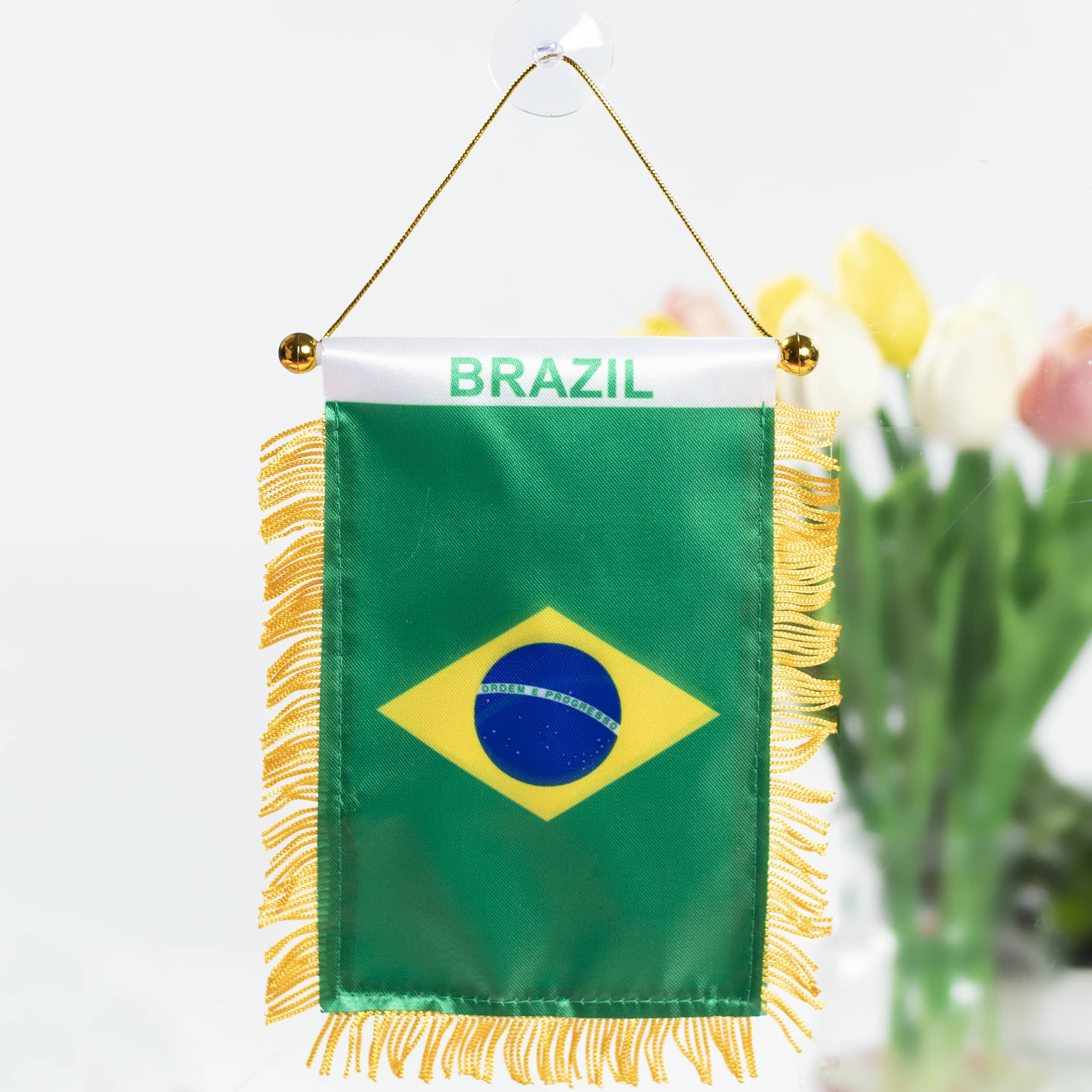 Flagnshow 10x15cm national Brazil mini banner Pennant Flag | FLAGNSHOW