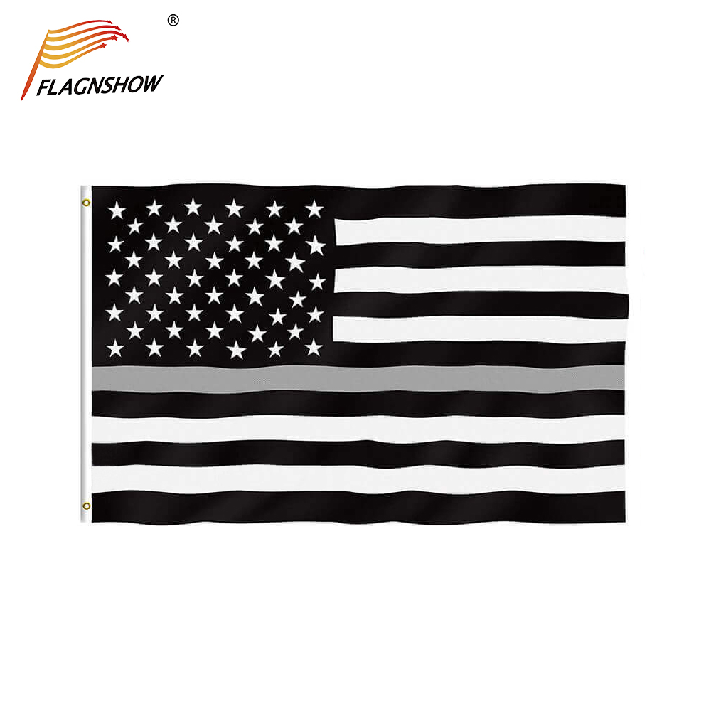 Flagnshow Thin Gray Line United States Flag | FLAGNSHOW